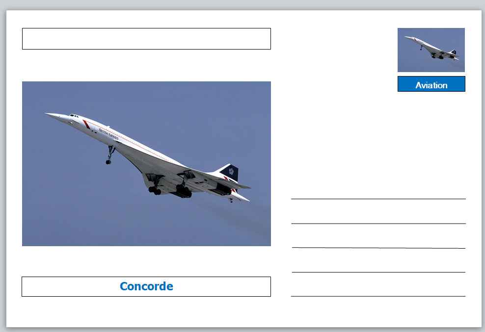 Aircraft Transport Concorde souvenir postcard mint | Great Britain ...