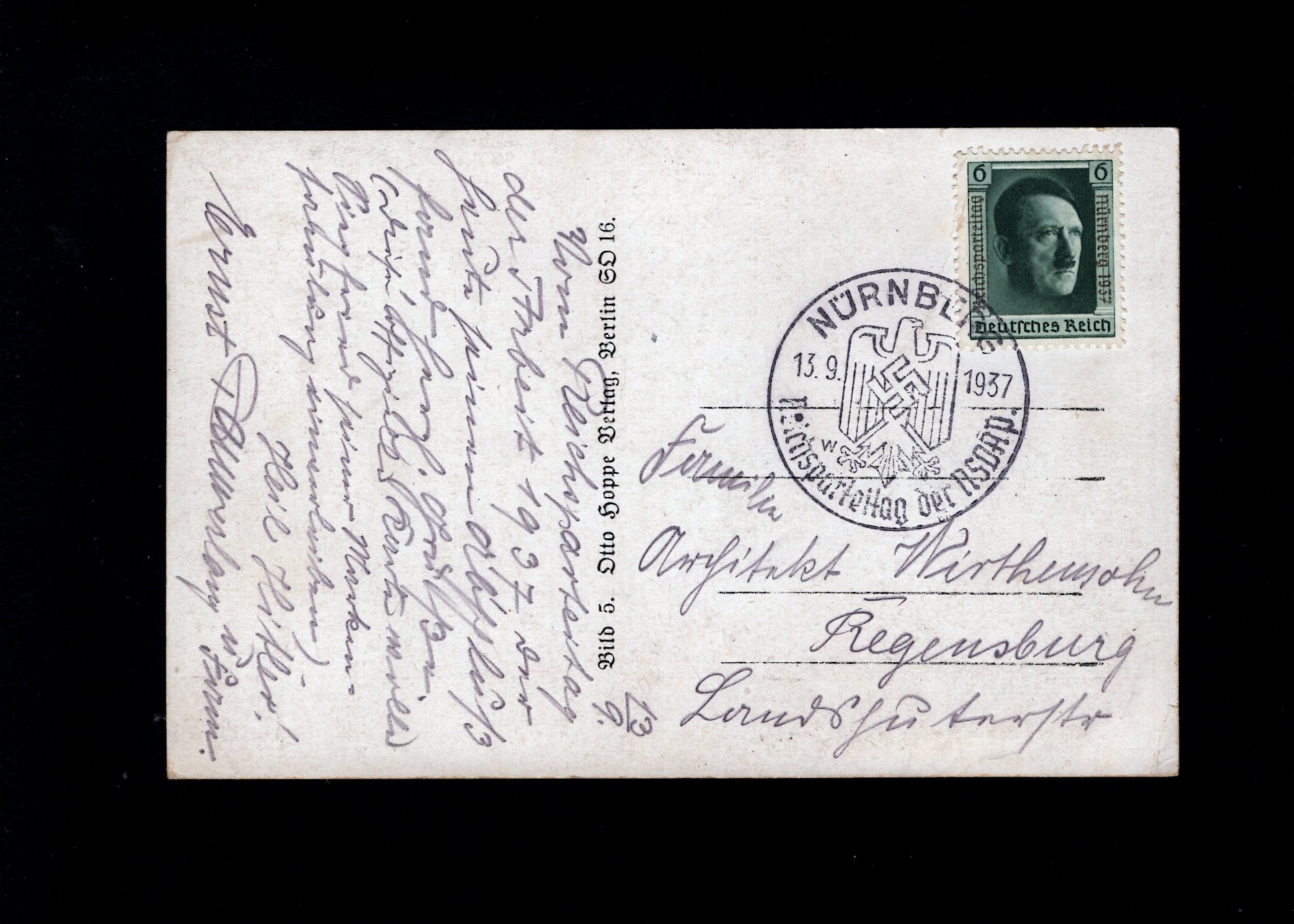 Germany NSDAP Nuremberg Rally Hitler Stamp Special Cancel 1937 Postcard ...