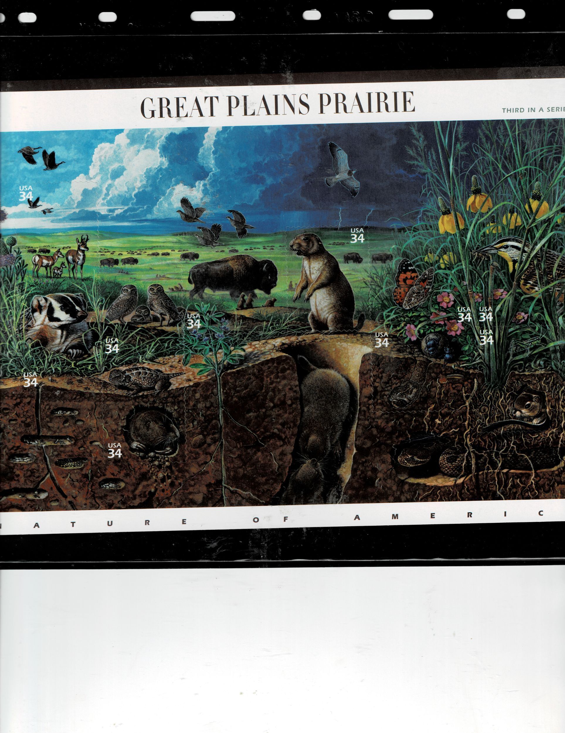 Great Prairie Plains 34c US Postage Sheet #3506 VF MNH | United States ...