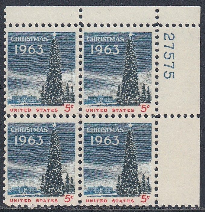 Scott 1240 MNH UR Pl Blk 27575 - Christmas 1963 | United States ...