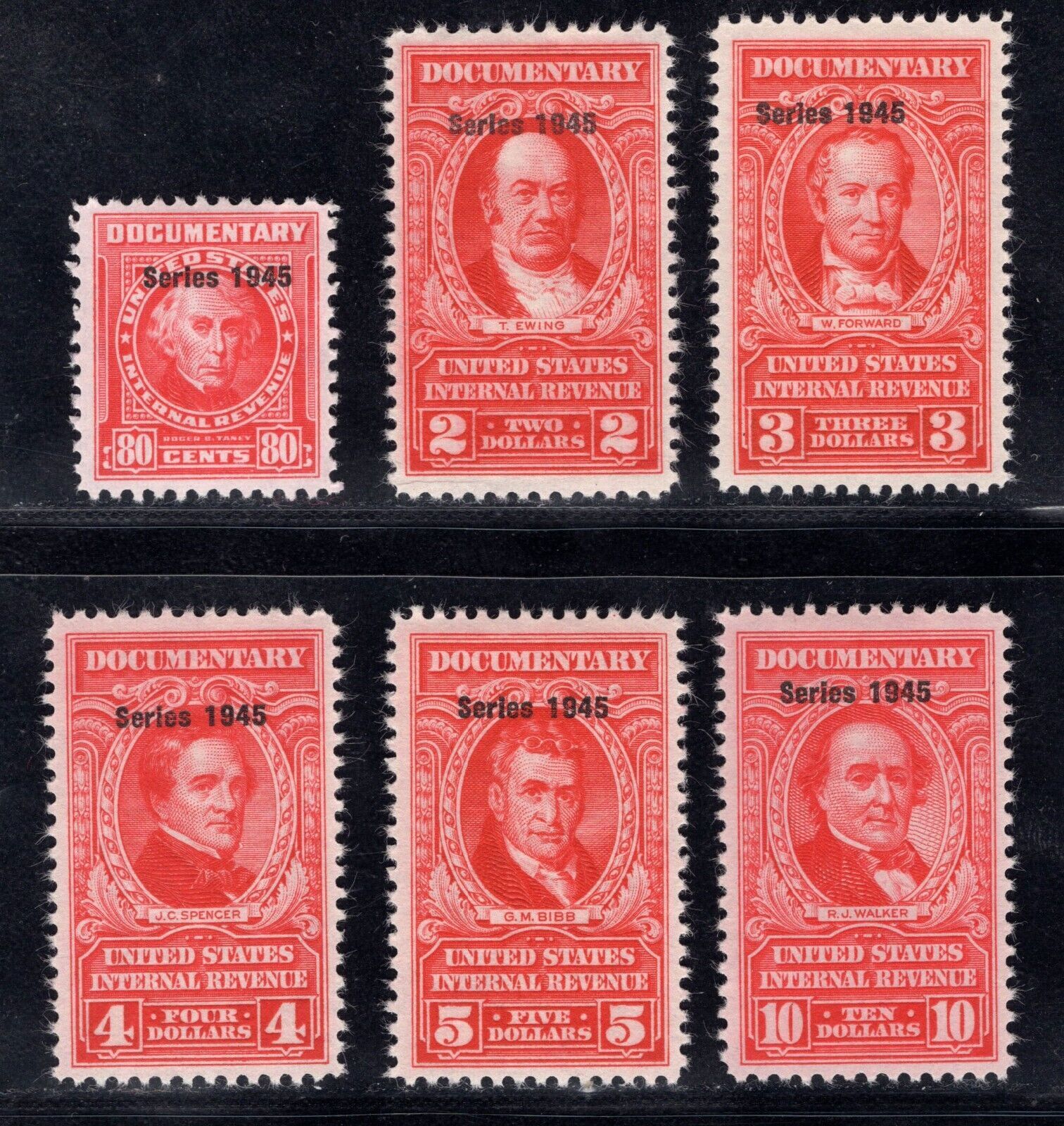 US Stamps #R422,R424-R428 Documentary Revenue Mint OG H LOT #86562 ...