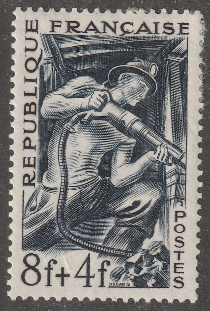France, Scott#B235, mint, hinged, semi postal, 8f+4f, miner | Europe ...