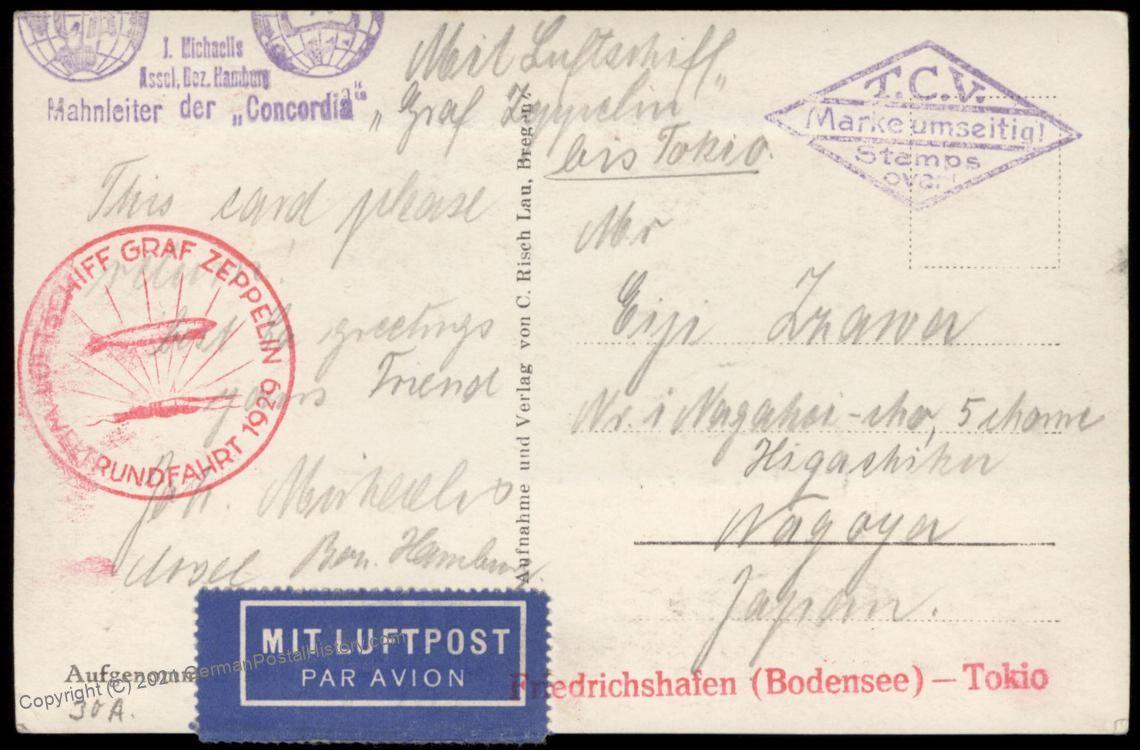 Germany 1929 Japan Graf Zeppelin Round World Tokyo Si30Aa Cover 101101 ... Germany 1929 Japan Graf Zeppelin Round World Tokyo Si30Aa Cover 101101 ...
