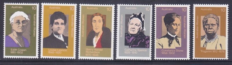 Australia 618-23 MNH 1975 Portraits of Famous Australian Women Full Set ...