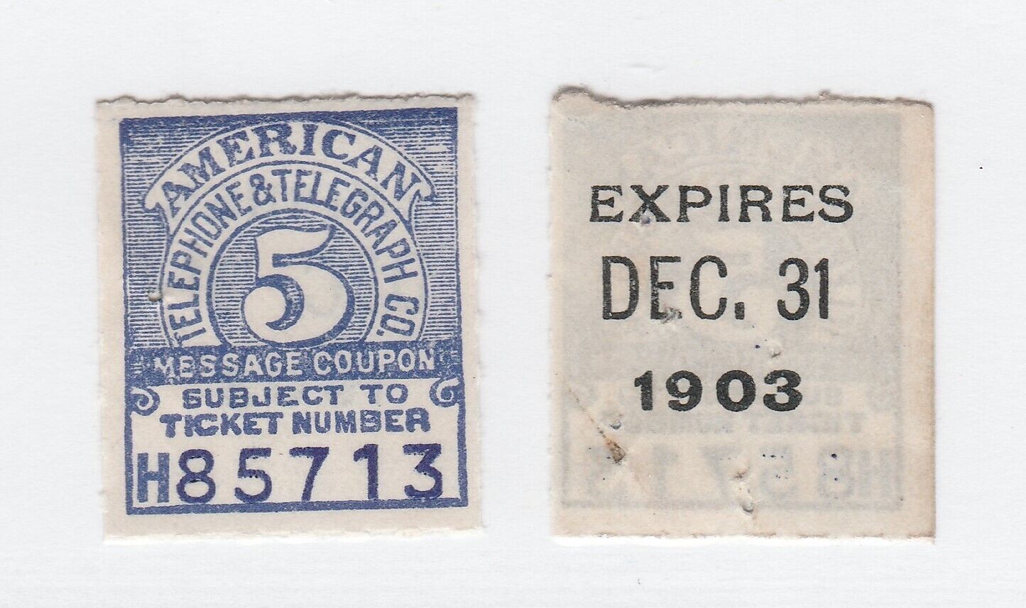 USA Telephone Telegraph stamp (one only Front & Back View) 1427+ SIX ...