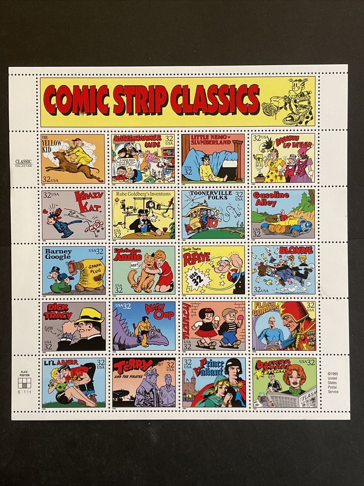 1995 sheet of postage stamps Comic Strip Classics, Sc# 3000 | United ...