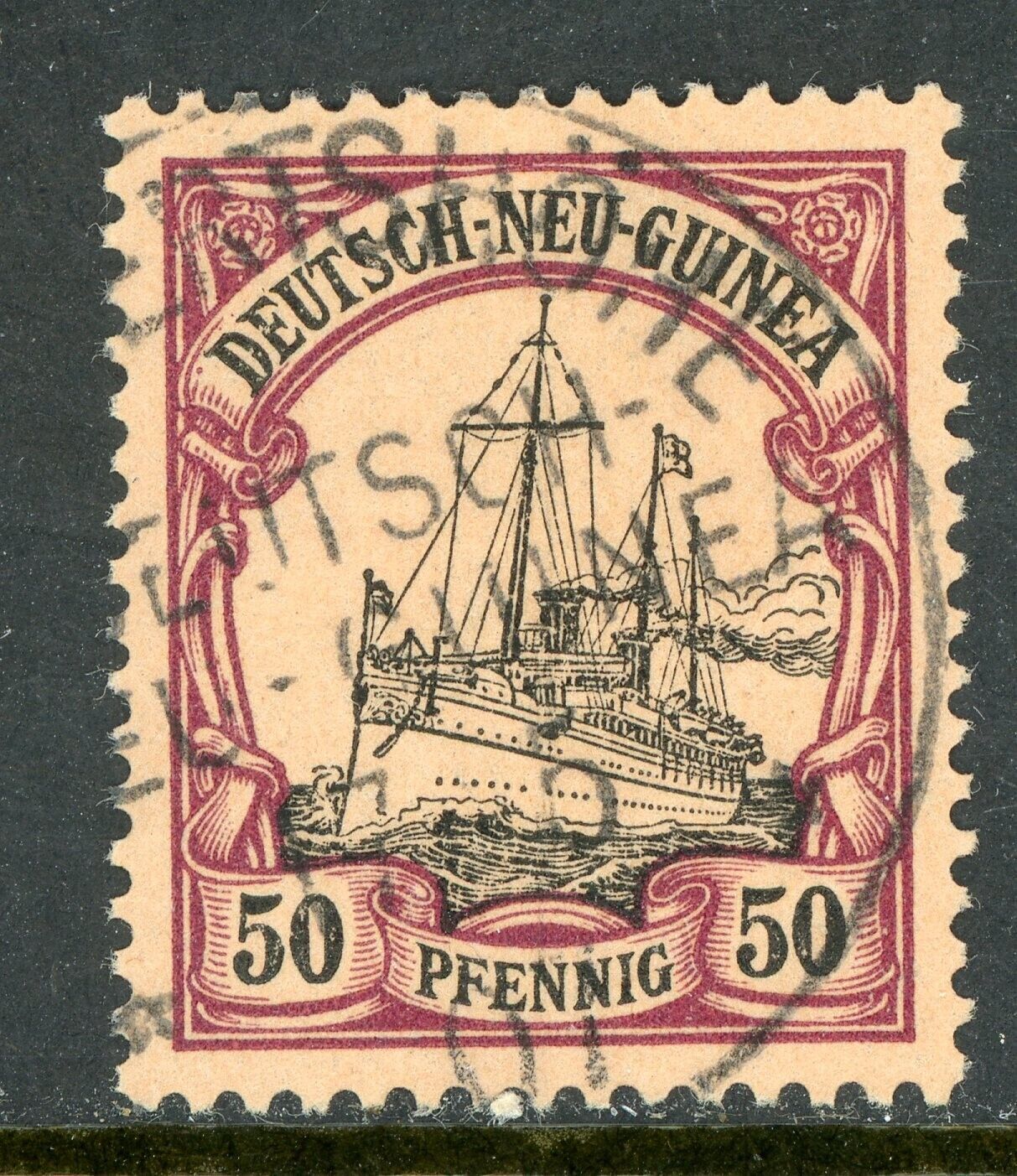 Germany 1901 New Guinea 50pf Purple/Black Yacht Unwmk Scott # 14 VFU ...