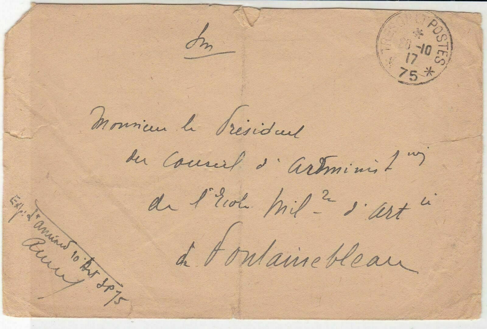 France WW1 French Military 1917 Tresor Et Postes No 75 Cover Ref 30946 ...