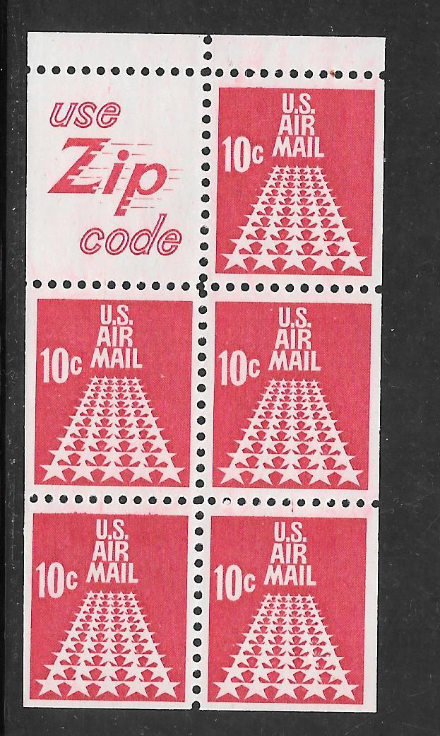 #C72C MH Booklet Pane Slogan #5 Zip Code | United States, Air Mail ...