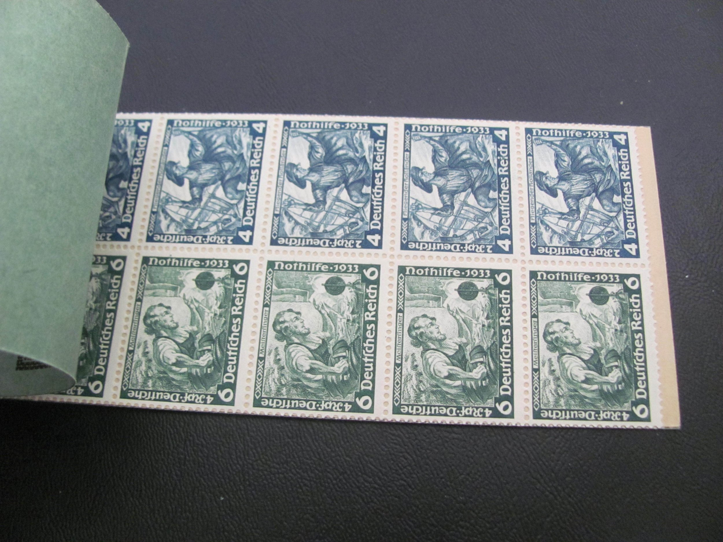 Germany 1933 Wagner Booklet 34.2.1 Stamps Stuck Down XF 900 Euros (133 ...