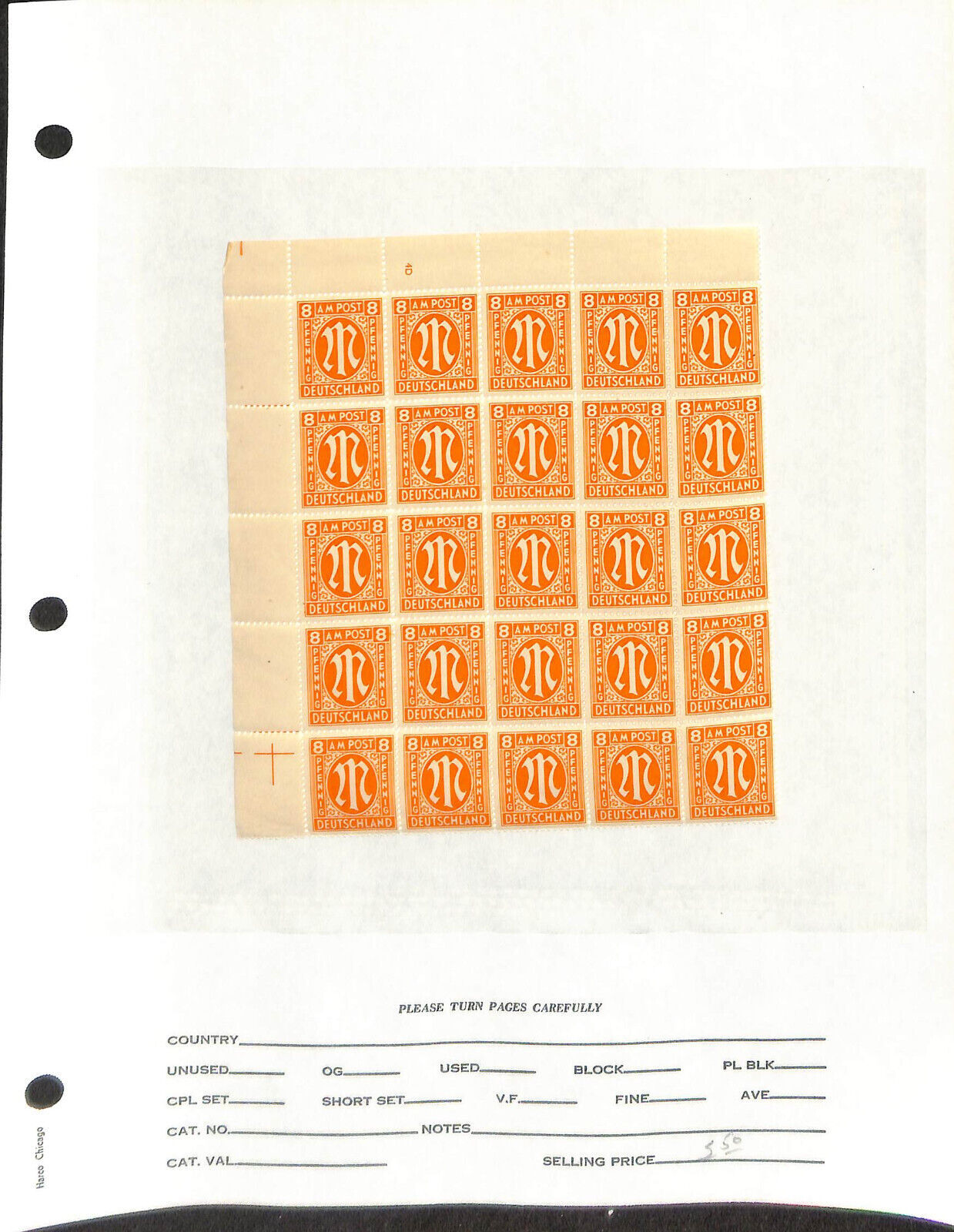 Germany Allied Military Government WWII, 1945 #3N6 MNH Block (B59 ...
