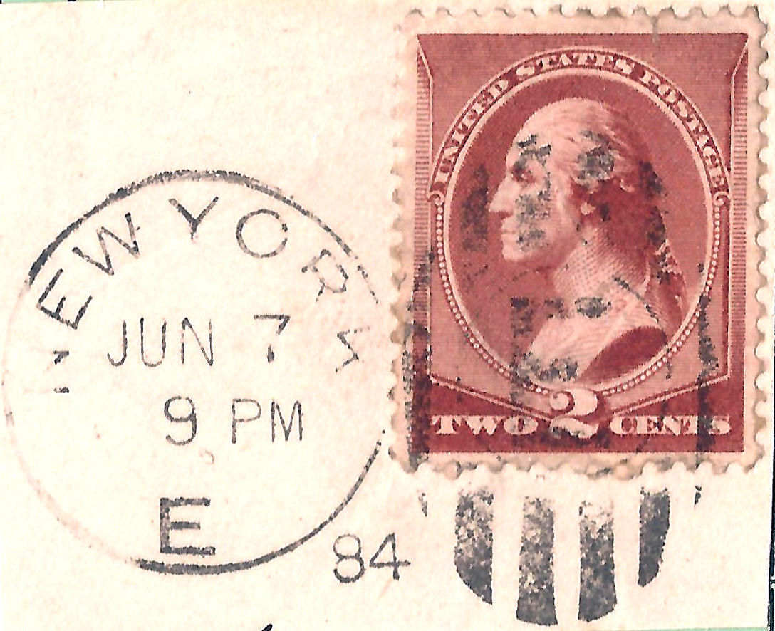 New York PO Station ELLIPSE=Classic US Fancy Cancel on Piece+1880s Time ...