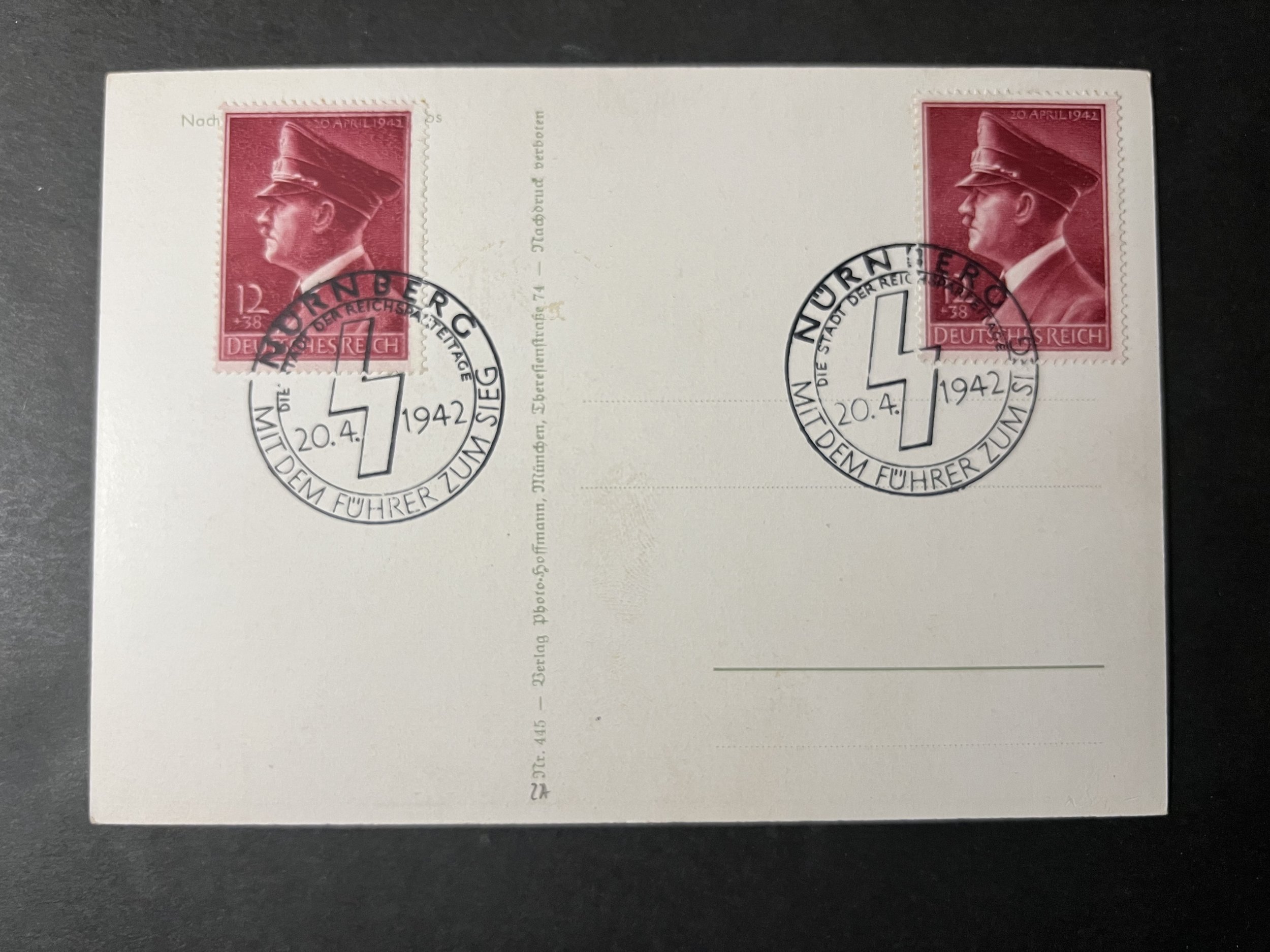 1942 Nazi Germany Postcard Cover Nuremburg No Address Adolf Hitler ...