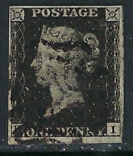 Great Britain #1 Used 1840 issue (ak3643) | Great Britain, General ...