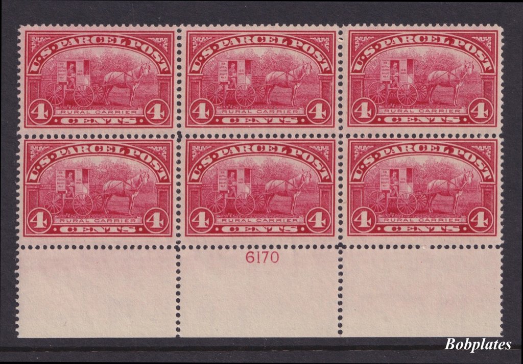 BOBPLATES #Q4 Rural Carrier Full Bottom Plate Block of 6 F-VF NH SCV ...