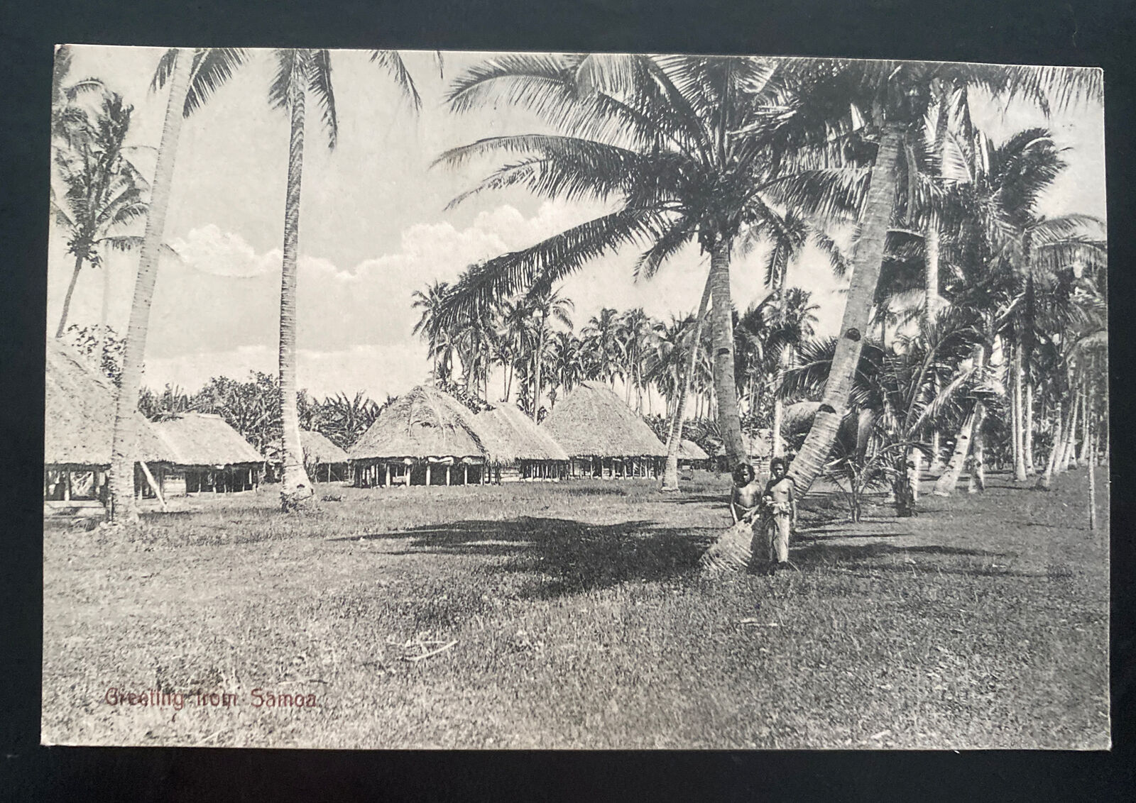 1909 German Samoa RPPC Postcard Cover Native Village View | Australia ...