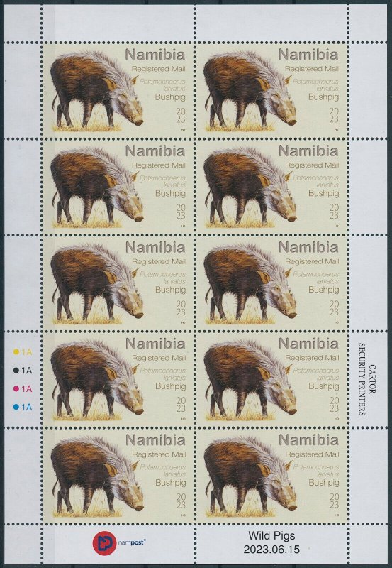Namibia Stamps 2023 MNH Wild Pigs Warthog Bushpig Wild Animals 2x 10v M ...