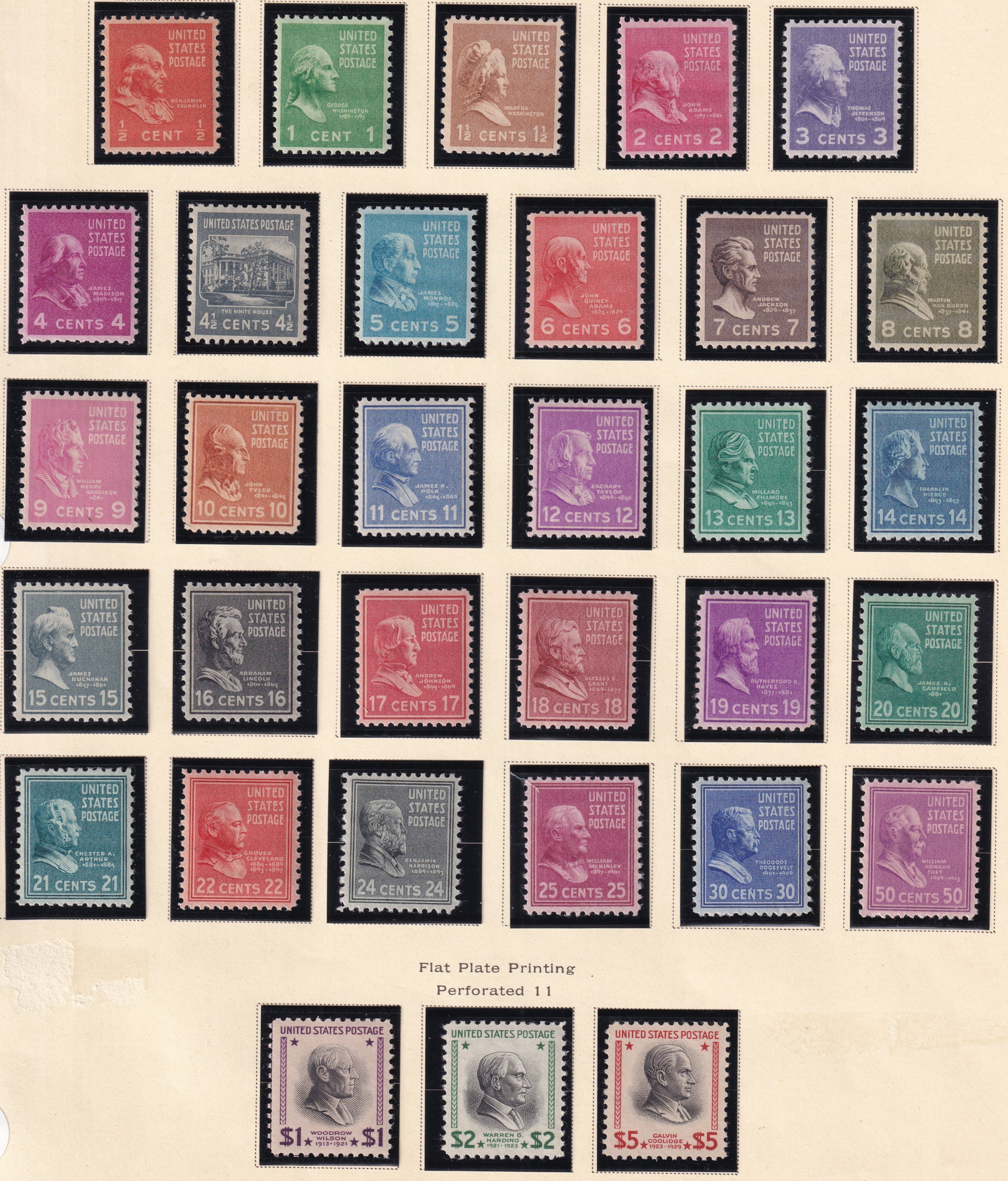 U.S Sc# 803 / 834 (Prexie) 1938 Presidential complete set MNH CV $131. ...