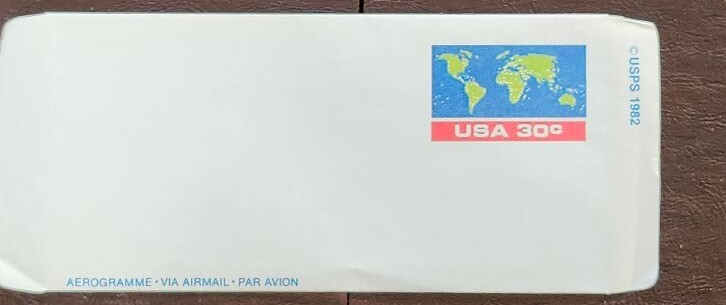 US Scott # uc56; unused 30c Aerogram wrapper from 1982; VF condition ...