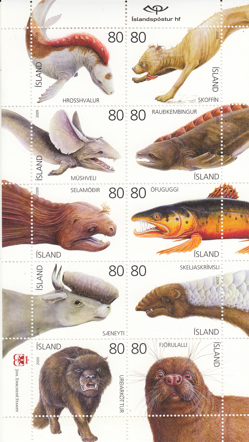 Iceland MNH 2009 Scott #1165 Sheet of 10 80k Legendary Creatures of ...