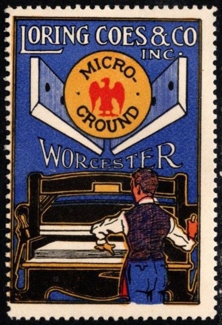 Vintage US Poster Stamp Loring Coes & Company Inc. Micro Ground ...