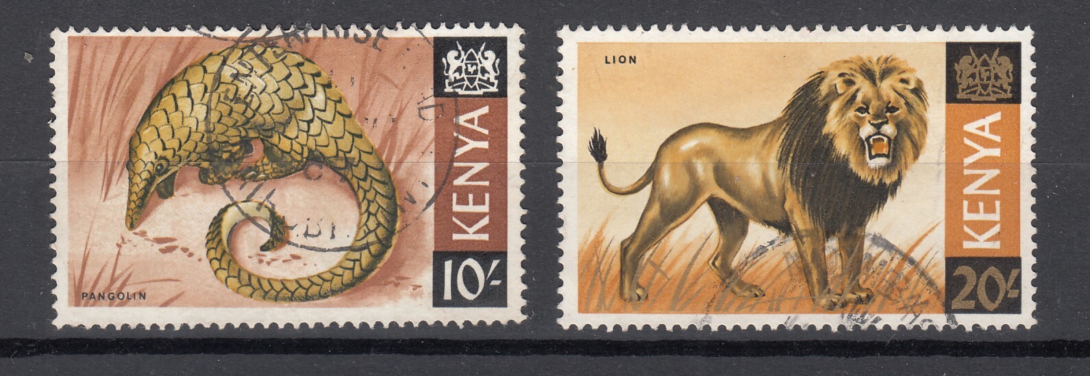 J42251 JL Stamps 1966-9 kenya hv,s of set used #34-5 wild animals ...