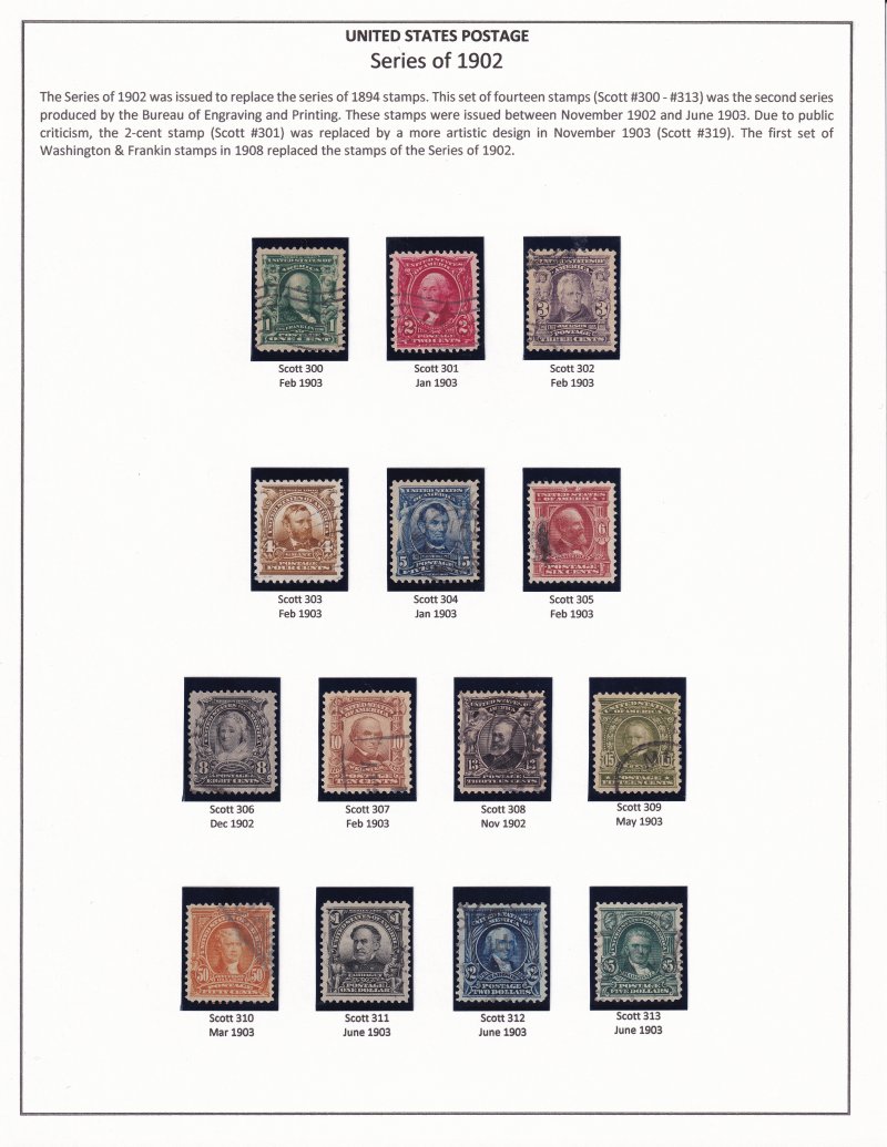 US Scott 300-313, Used, Complete Set, Each Graded 90 or Above ...