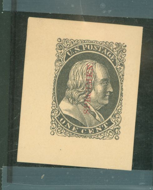 US E30 Postal stationary essay not listed in Scott, issued without gum ...