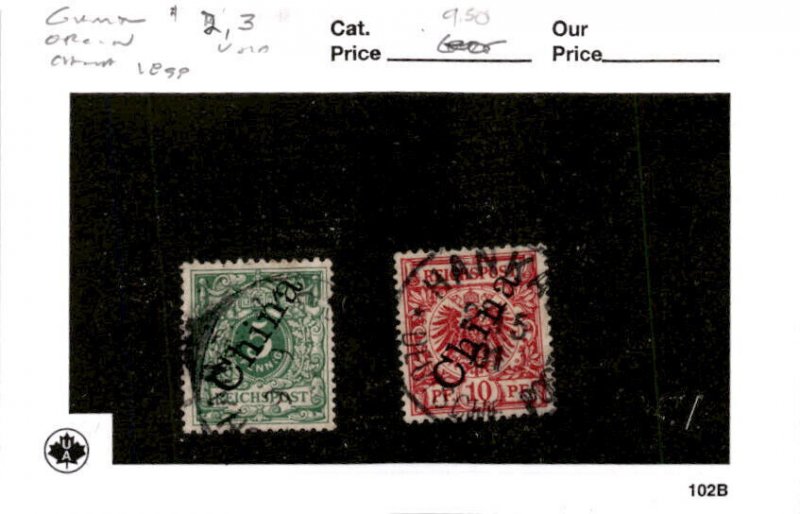 Germany Offices China, Postage Stamp, #2-3 Used, 1898 (AD) | Europe ...