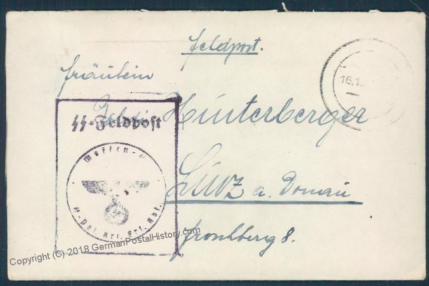Waffen SS 3rd Reich Pol Art Abt WWII Feldpost Cover 48063 | Worldwide ...