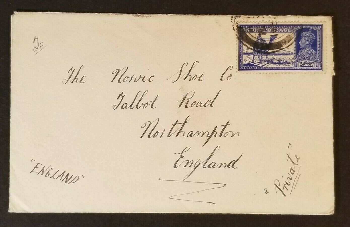1941 Jhansi India to Northampton England Assaye Barracks WWII ...