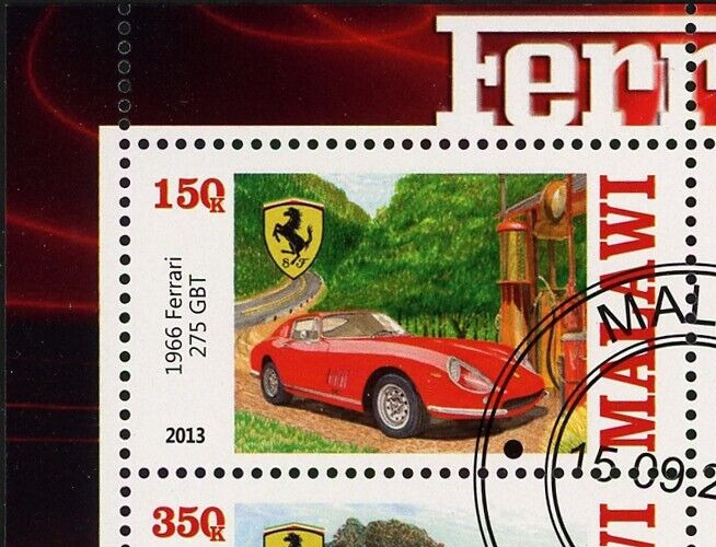 Ferrari Stamp 275 GTB 1987 Testarosa 1967 330GTC Souvenir Sheet of 4 ...