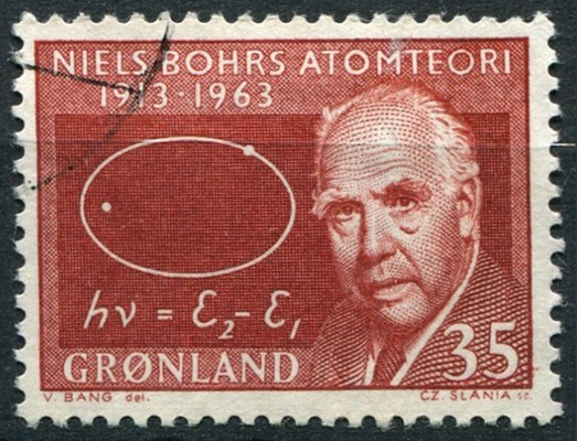 Greenland Sc#66 Used, 35o dk red, 50th anniversary of the nuclear ...