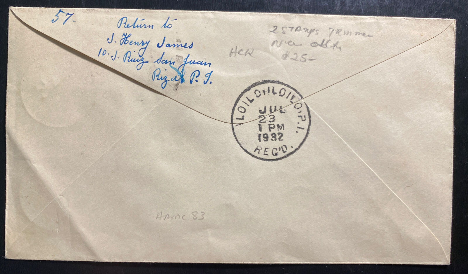 1932 Manila Philippines Special Flight Airmail To iloilo Sc#C20 | Asia ...