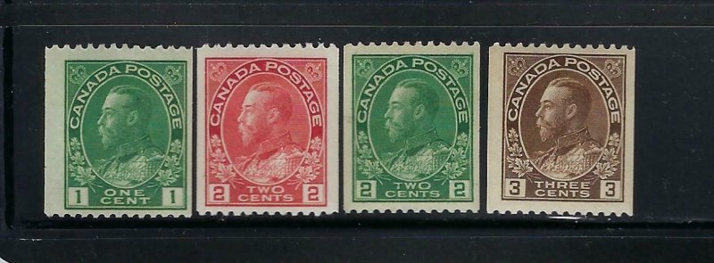 Canada Scott #131-134 1915-24 Admiral Coils- Perf 12 Horizontal- Mint ...