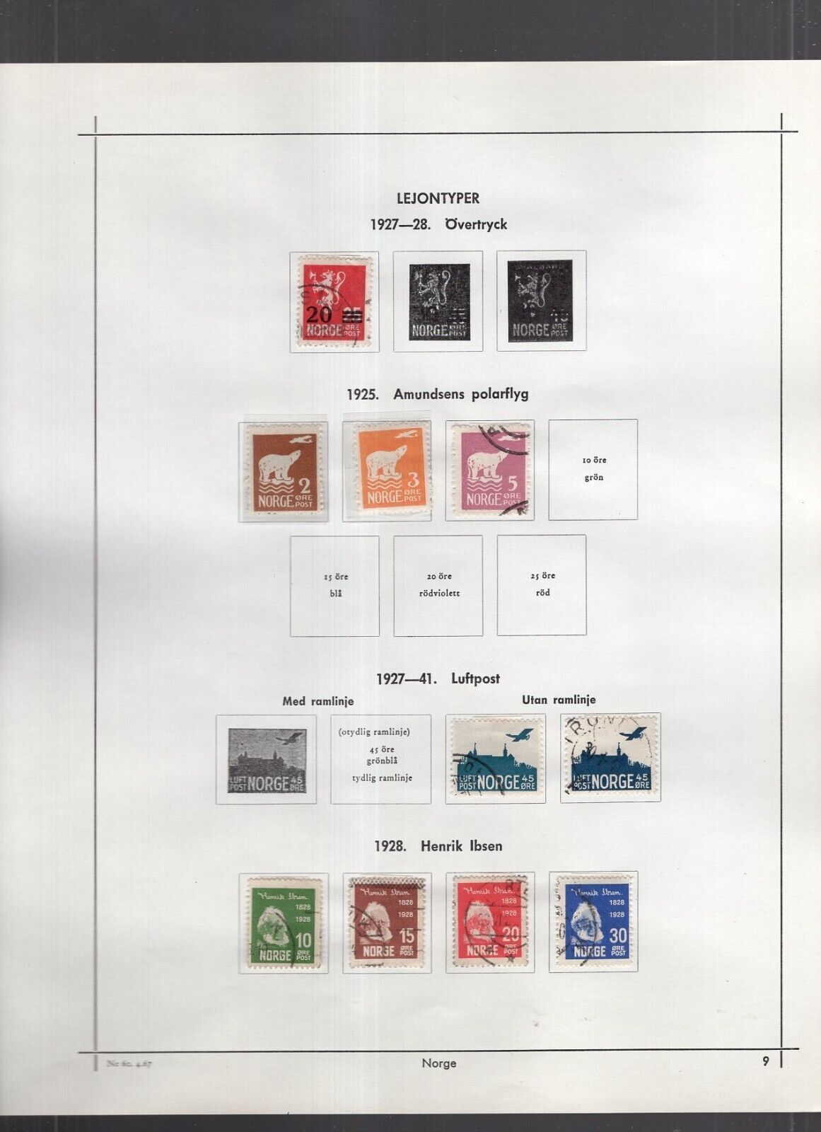 Norway Collection in Facit Album 445 Stamps Most Used With Better ...