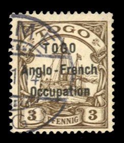 Togo #35 Cat$100, 1914 3pf brown, used, signed Stolow | Africa - Togo ...