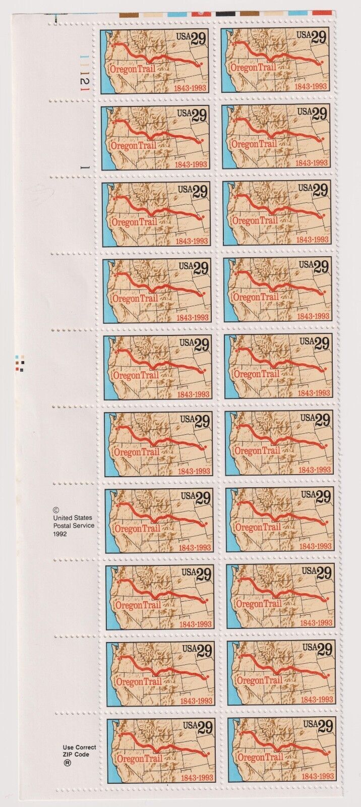 Scott #2747 Oregon Trail Plate Block of 20 Stamps - MNH | United States ...