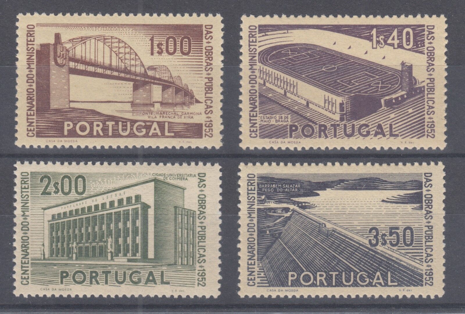 Portugal Sc 757-760 MNH. 1953 Ministry of Public Works, complete set ...