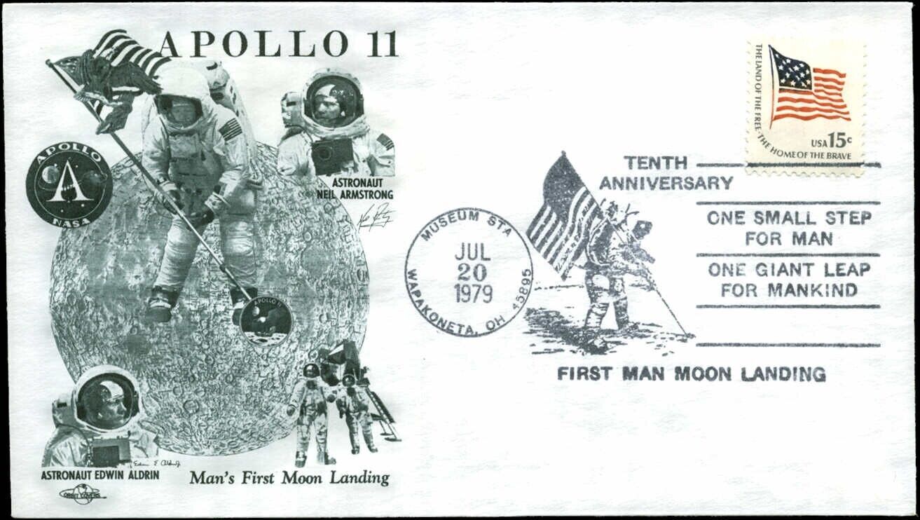 7/20/79 Wapakoneta, OH APOLLO 11 Moon Landing 10th Anniversary Orbit ...