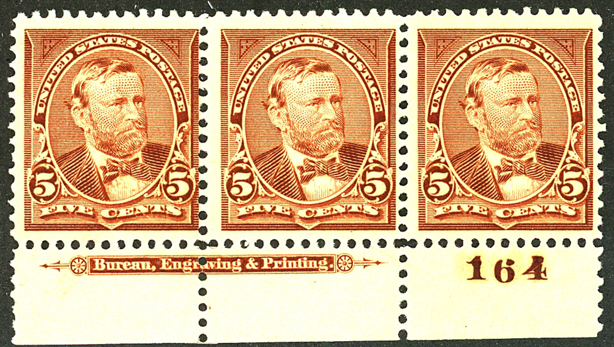 U.S. #270 Mint PL# Strip of 3 OG HR Tiny Perf Seperations | United ...