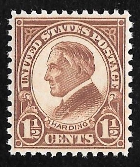 633 1 1/2 cent GEM Harding Brown Stamp mint OG NH EGRADED SUPERB 100 ...