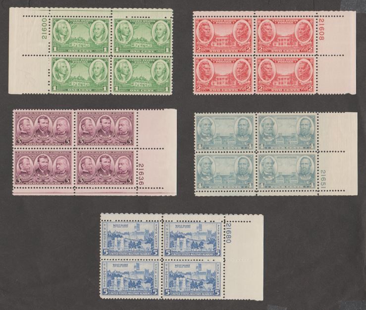 U.S. Scott Scott #785-794 Army & Navy Stamp - Mint NH Plate Block Set ...