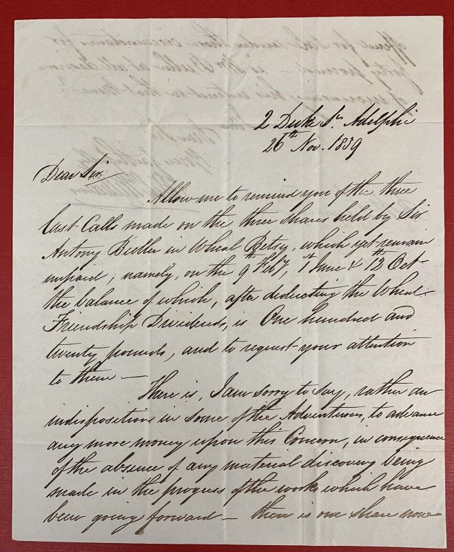 Great Britain, 1839, Stampless Cover/Folded Letter, from Adelphi to ...