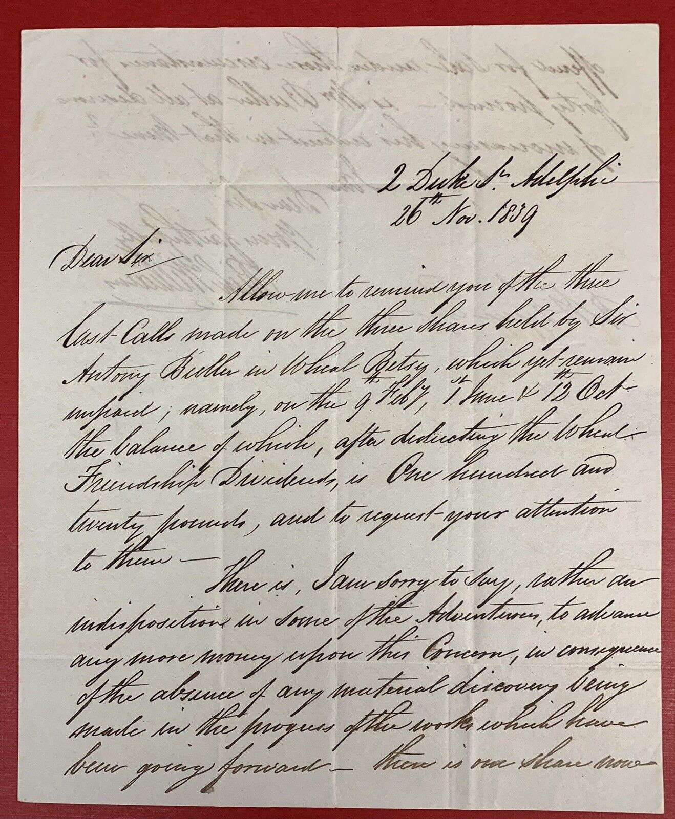 Great Britain, 1839, Stampless Cover/Folded Letter, from Adelphi to ...