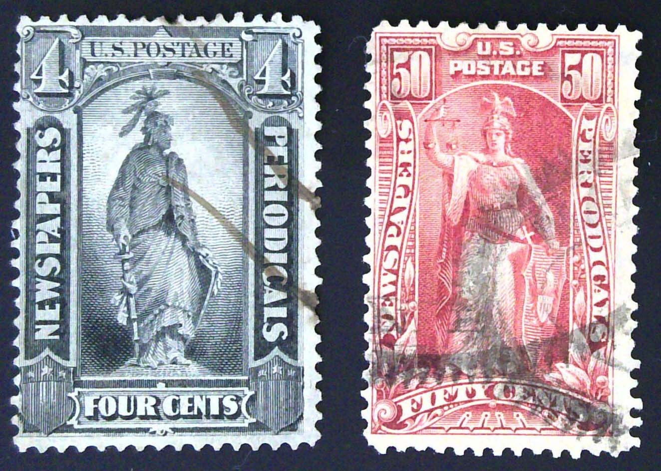 US Scott #PR11&PR119 - Newspaper Stamps - Lot - Used - 1875&1895 ...