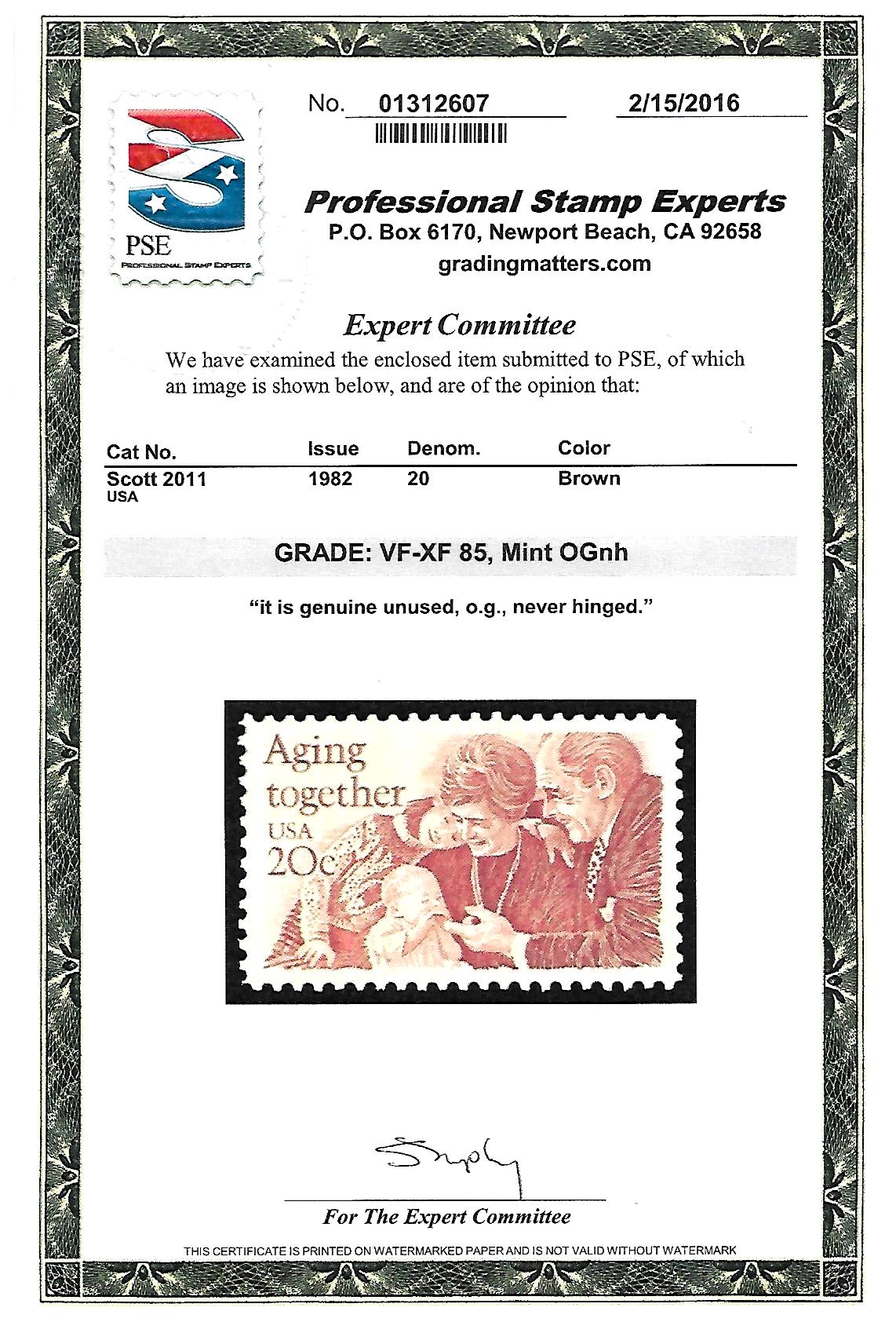2011 XF-VF 85, Mint OGnh grade | United States, General Issue Stamp ...