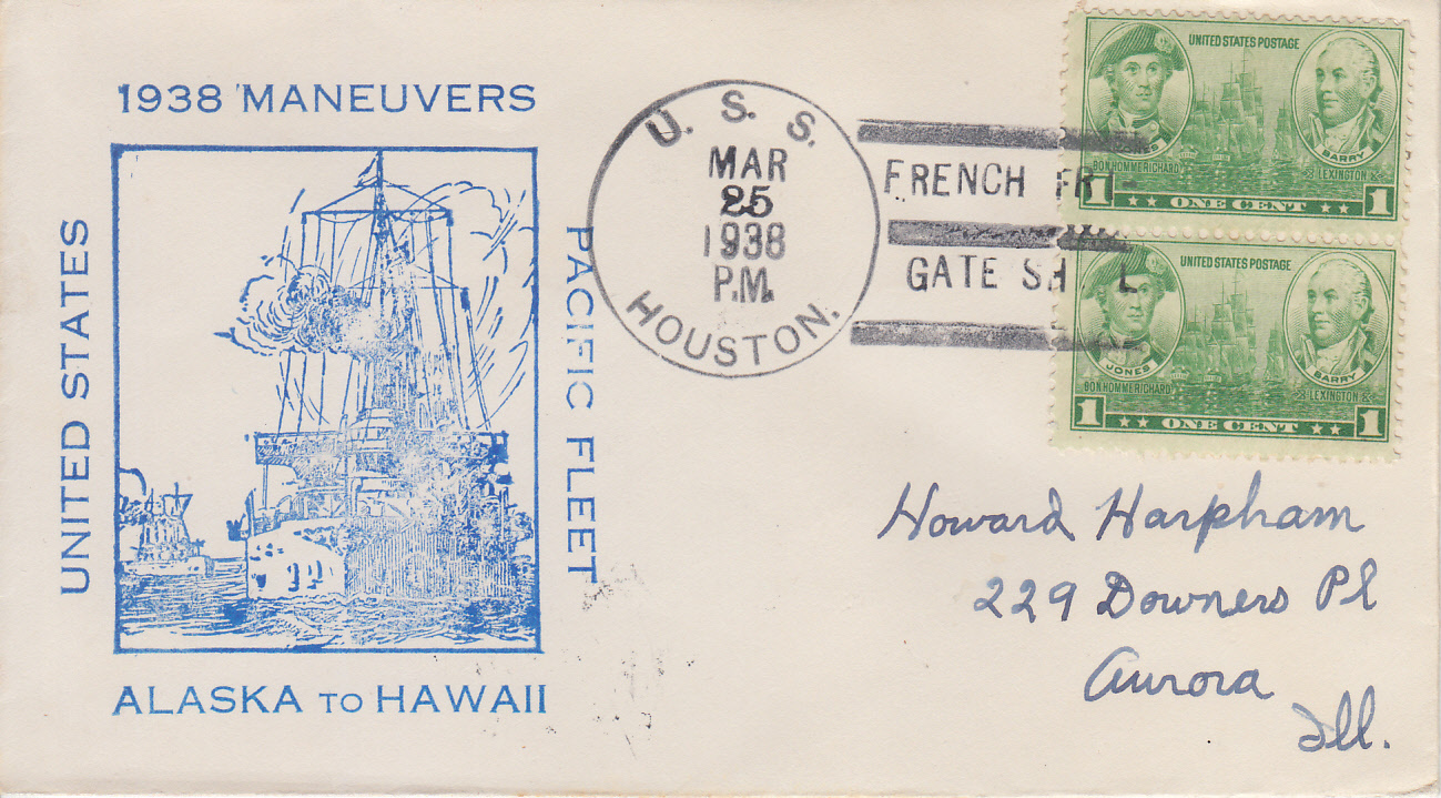 1938 USS Houston CA-30 at French Frigate Shoal Fleet Problem XIX ...