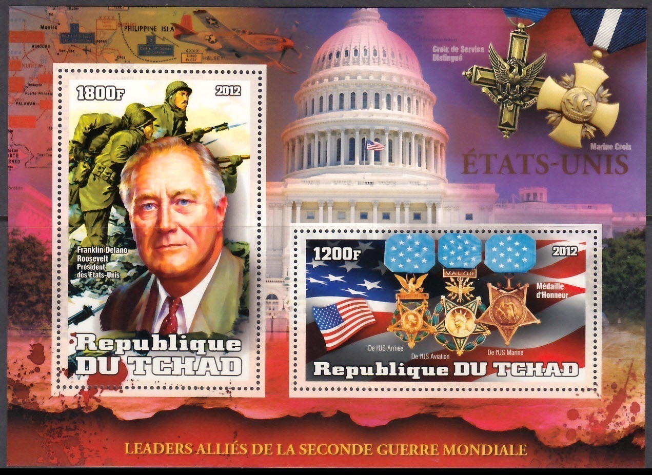 Tchad Chad 2012 World WAR II Roosevelt Guerre Mondiale [#1243] | Africa ...