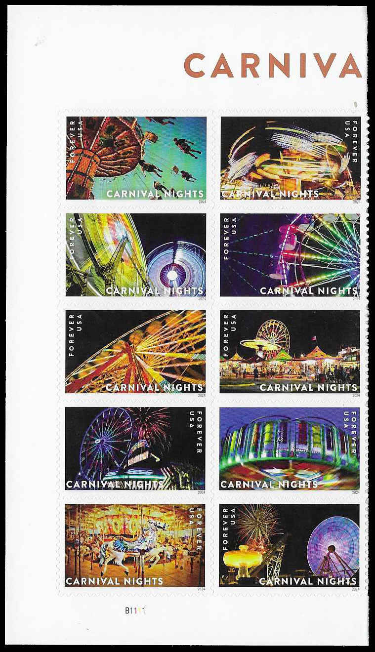 PCBstamps US #5855-5864 PB $6.80(10x{68c})Carnival Nights, MNH, (PB10-1 ...